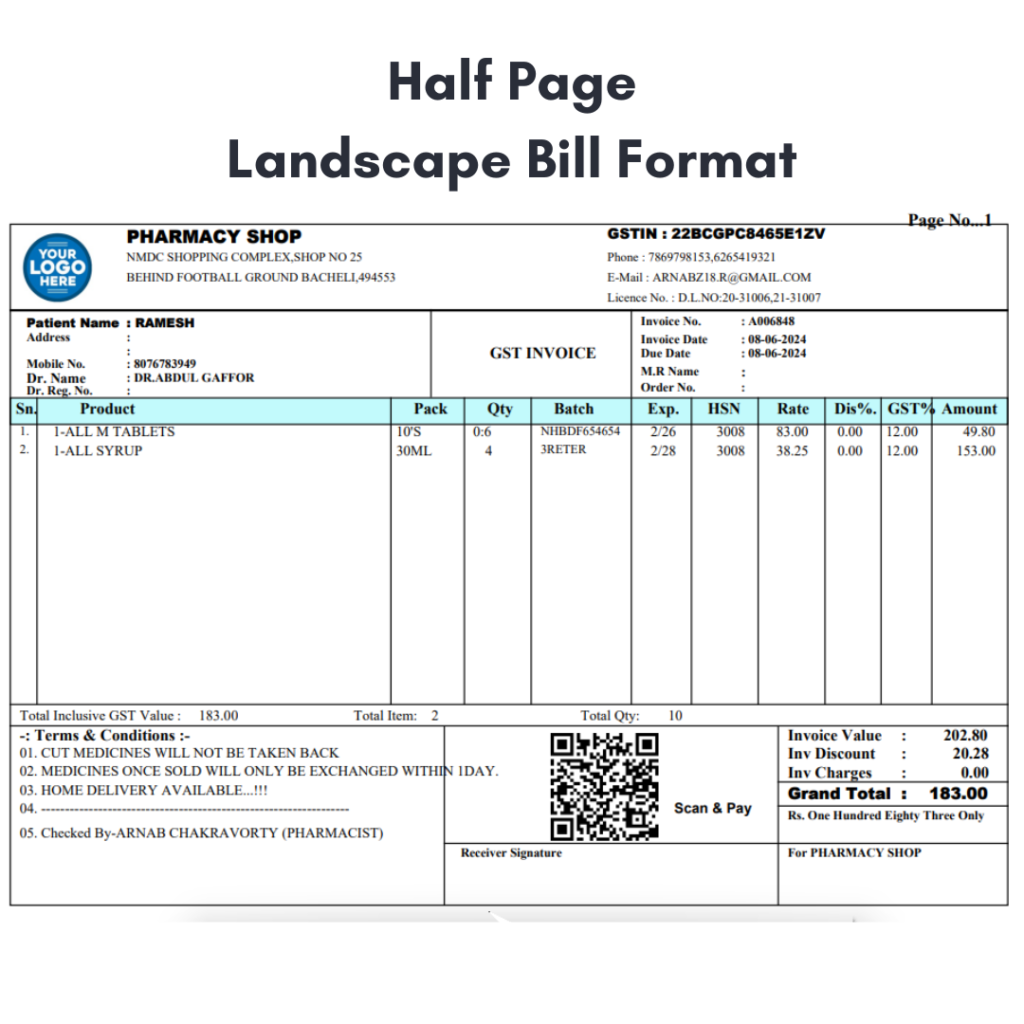 Software Services – Billing Bill-Template, Custom Reports, Setups